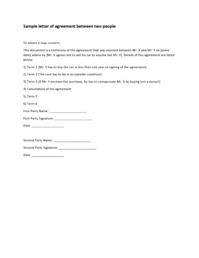 41 Perfect Letter of Agreement Templates ᐅ TemplateLab