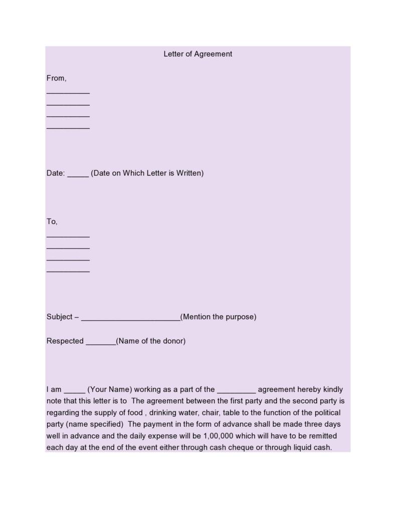 41 Perfect Letter of Agreement Templates ᐅ TemplateLab