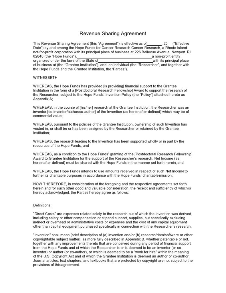 37 Free Profit Sharing Agreements (Word, PDF) ᐅ TemplateLab