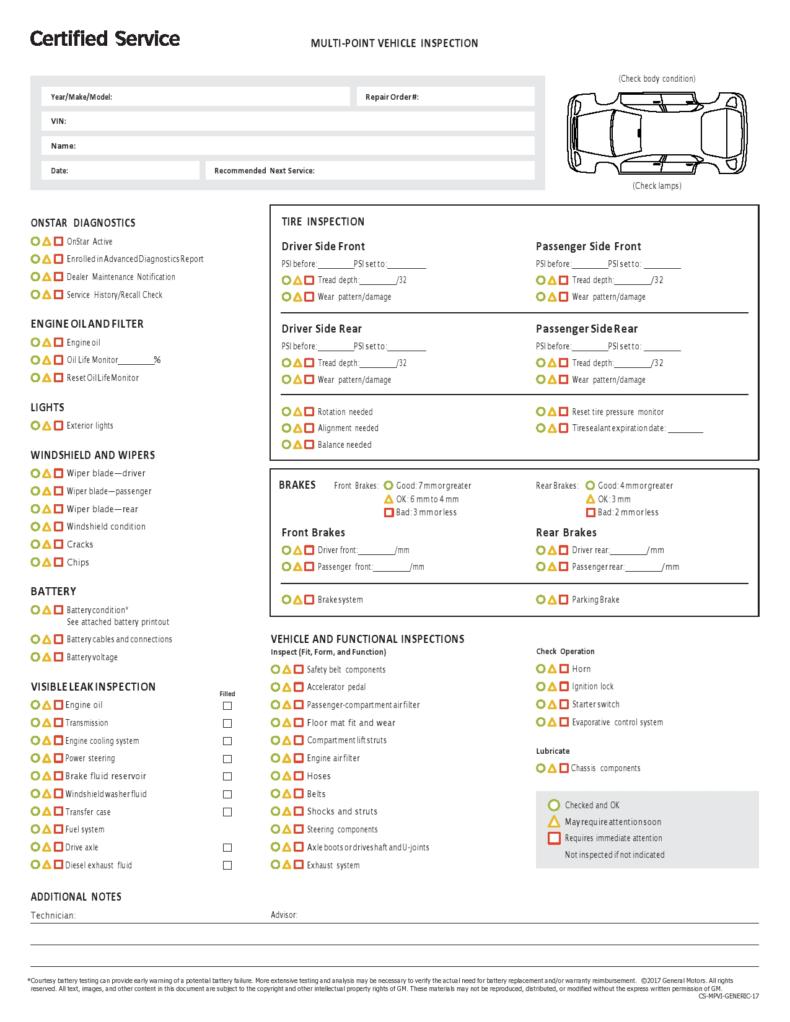 39 Best Vehicle Inspection Forms (Lyft, Uber, etc.) ᐅ TemplateLab