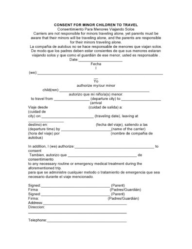 45 Printable Child Travel Consent Forms (Word & PDF)