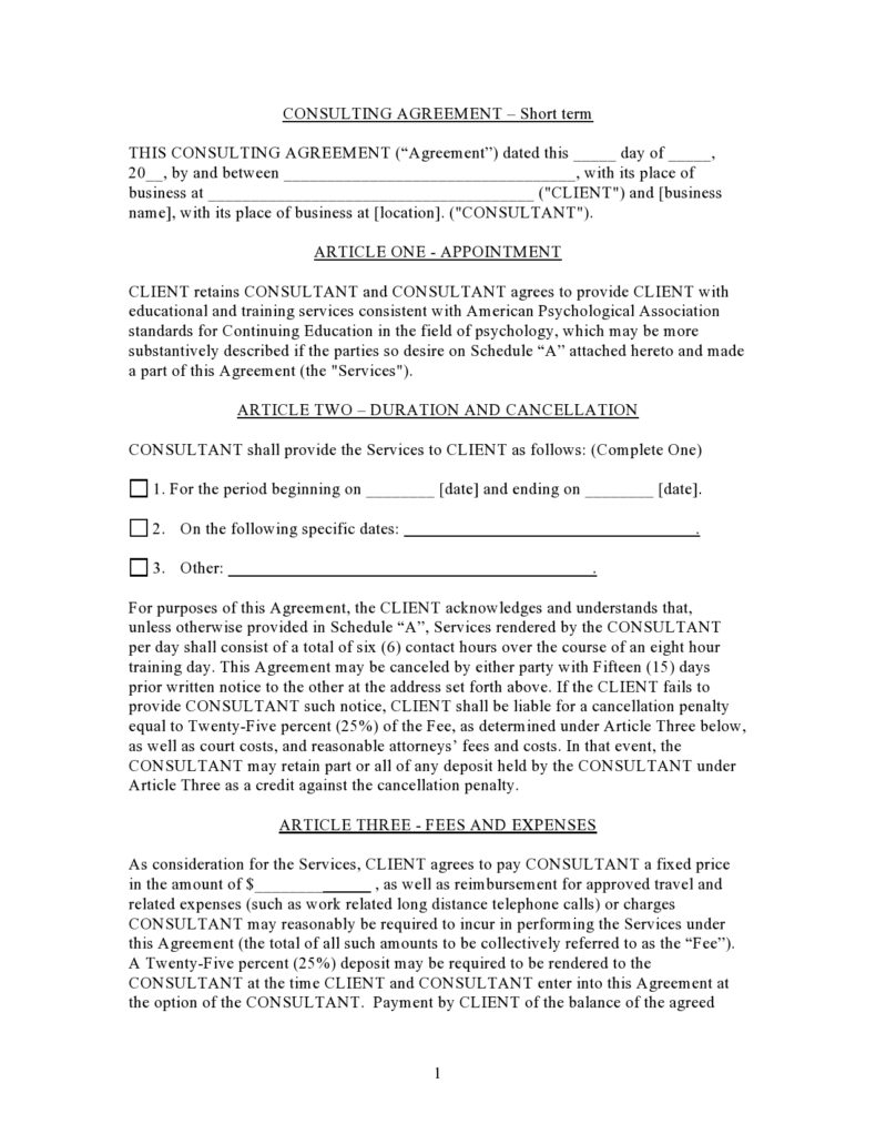 48 Simple Consulting Contract Templates (100% Free)