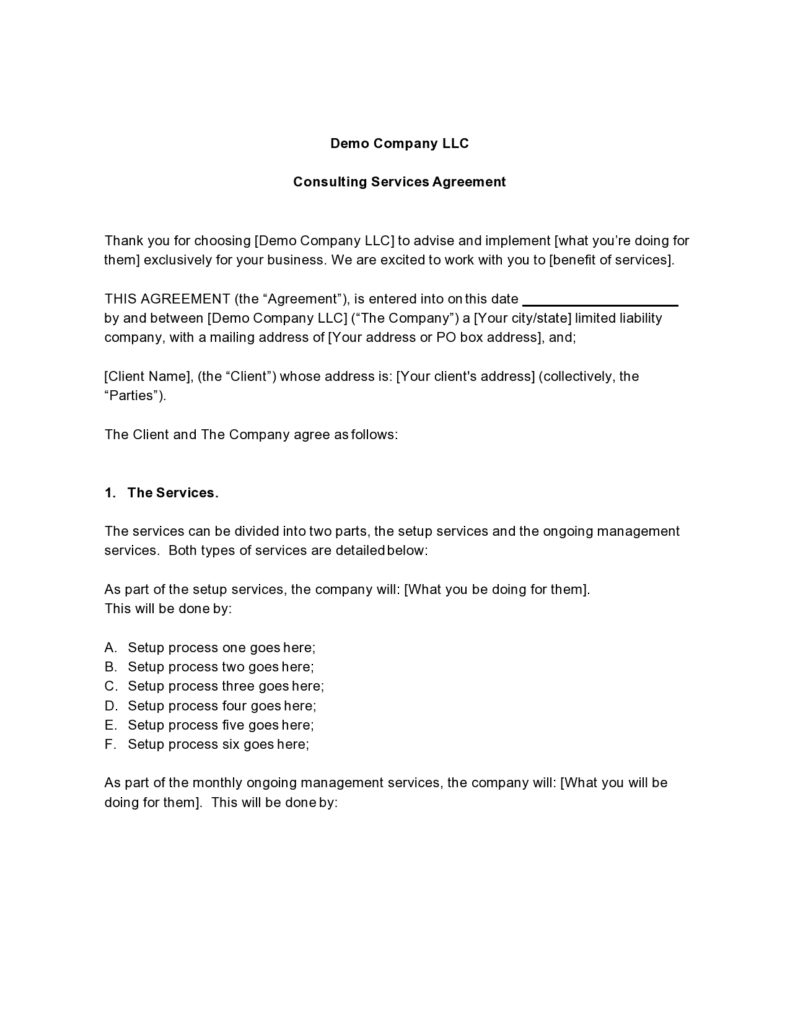 48 Simple Consulting Contract Templates (100% Free)