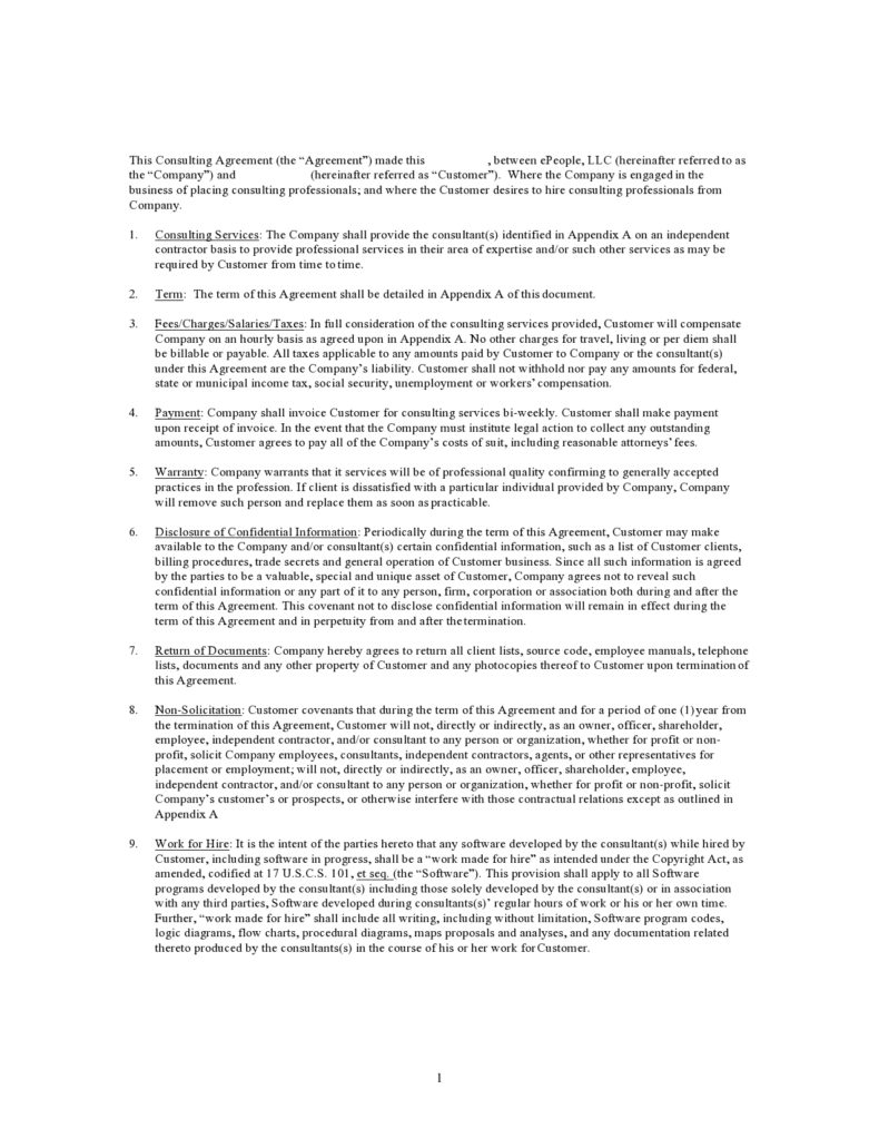 48 Simple Consulting Contract Templates (100% Free)