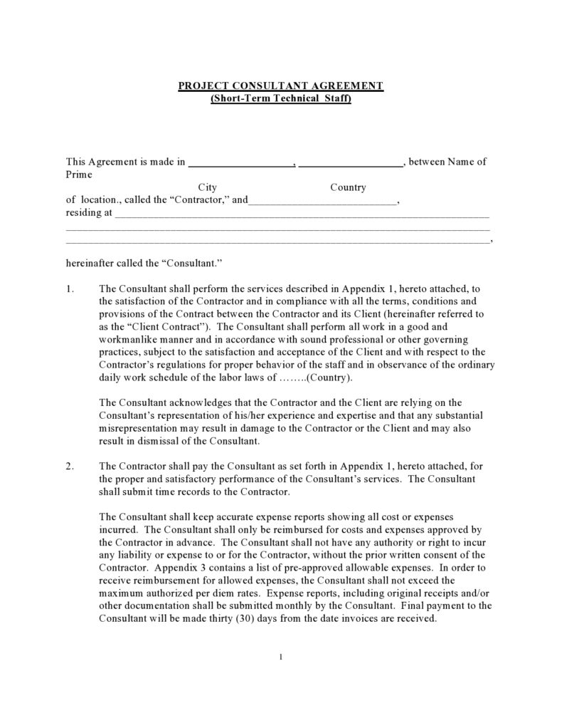 48 Simple Consulting Contract Templates (100% Free)