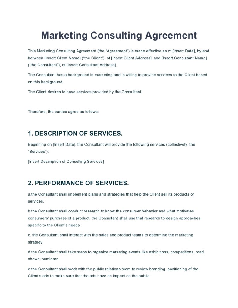 48 Simple Consulting Contract Templates (100% Free)