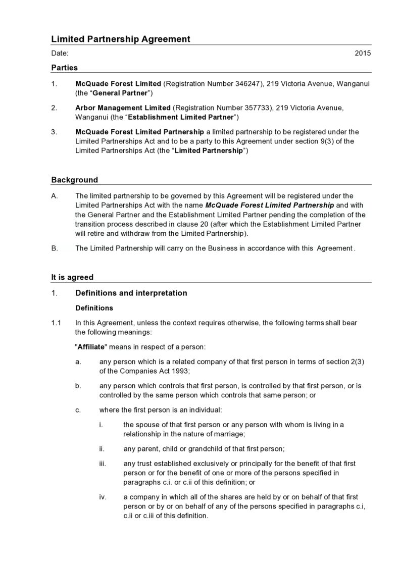 38 Professional Limited Partnership Agreements (FREE)