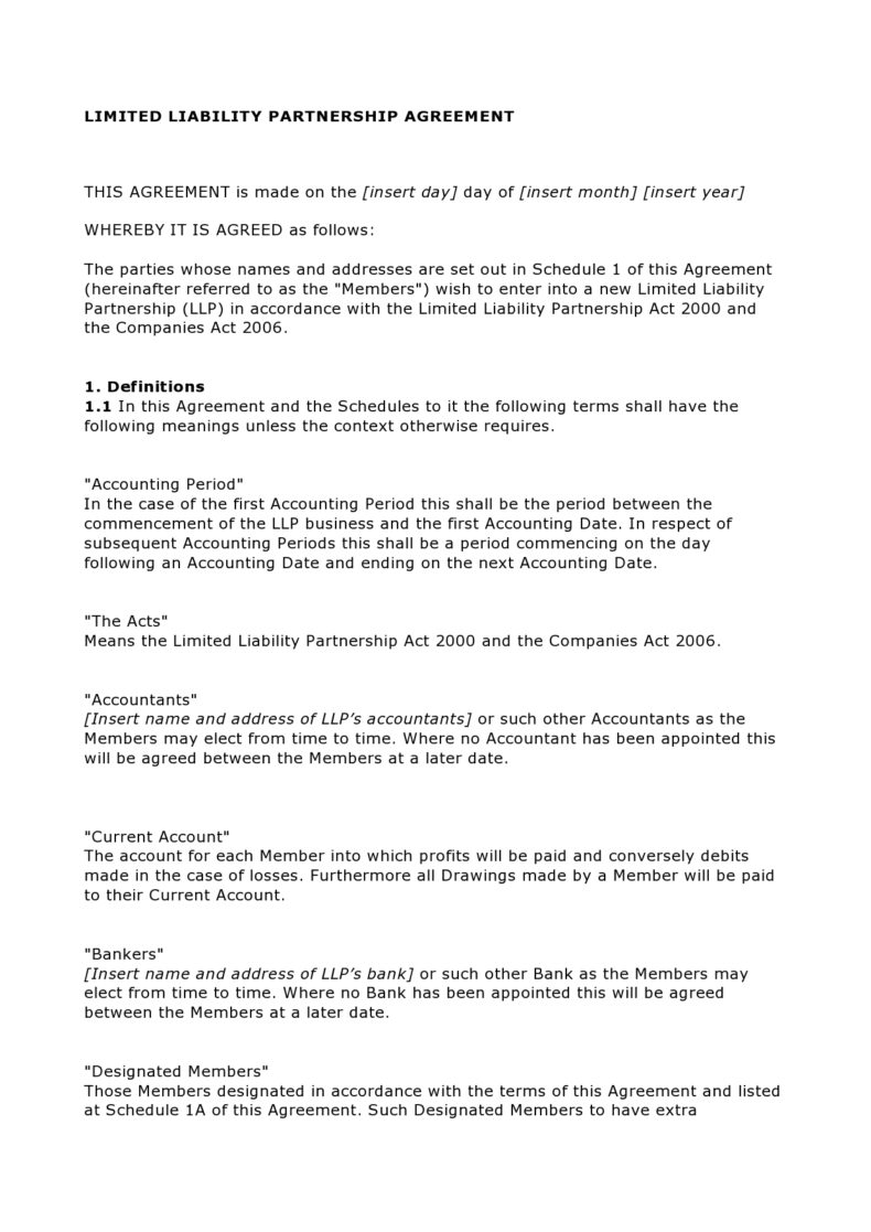 38 Professional Limited Partnership Agreements (FREE)