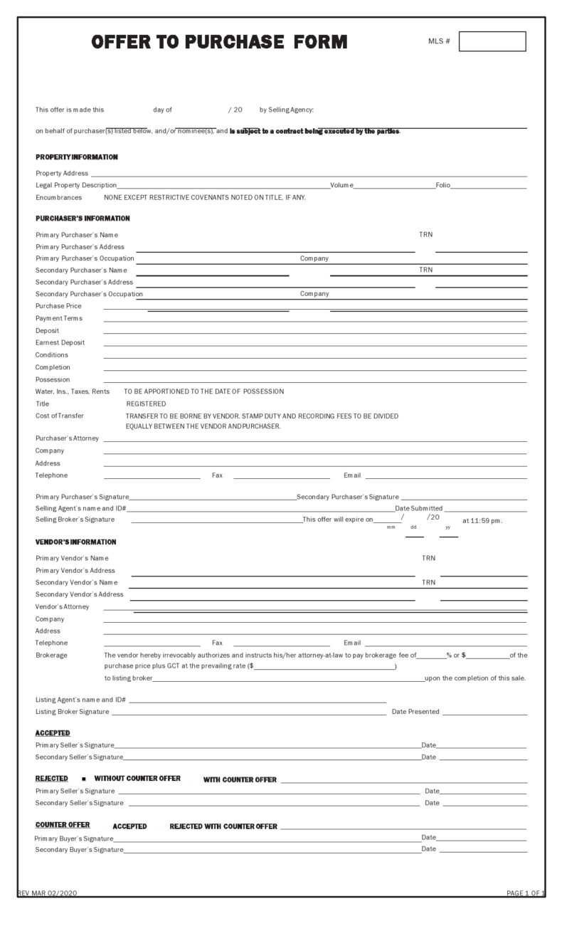 43 Offer To Purchase Real Estate Templates (& Letters)