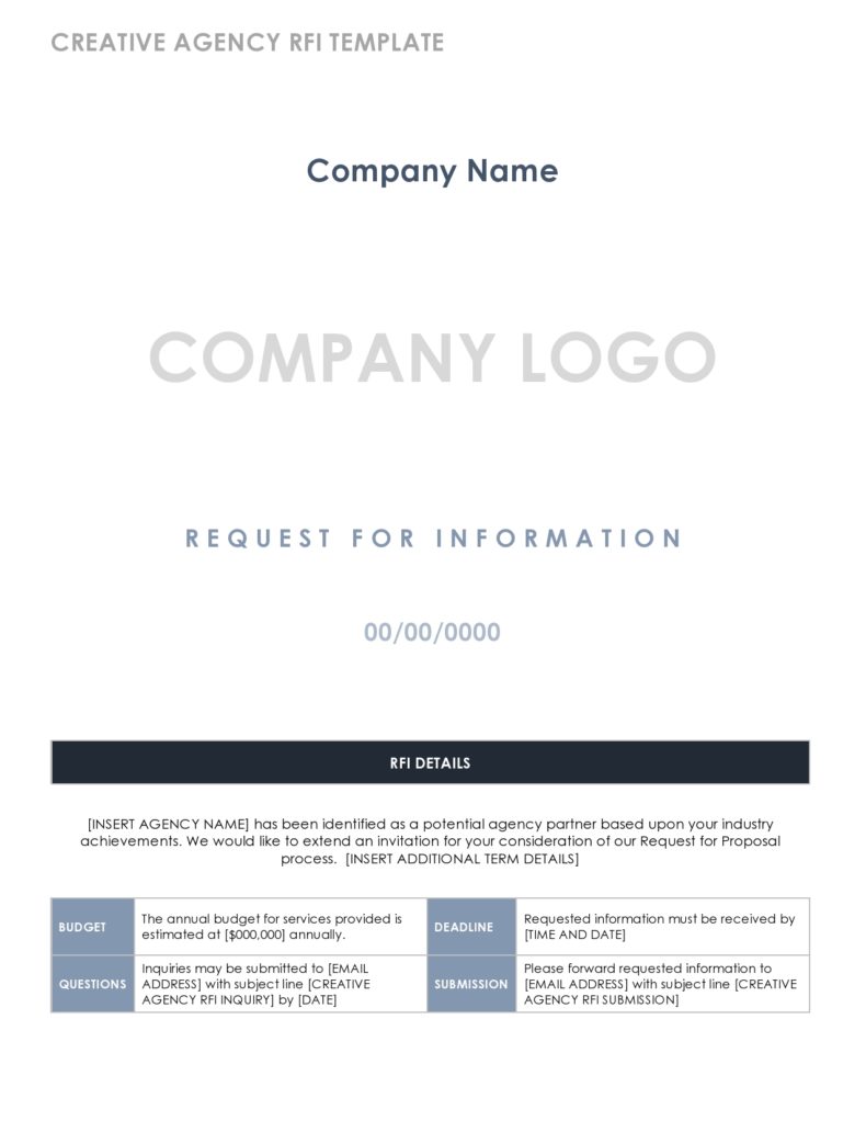45 FREE Request For Information (RFI) Templates & Forms