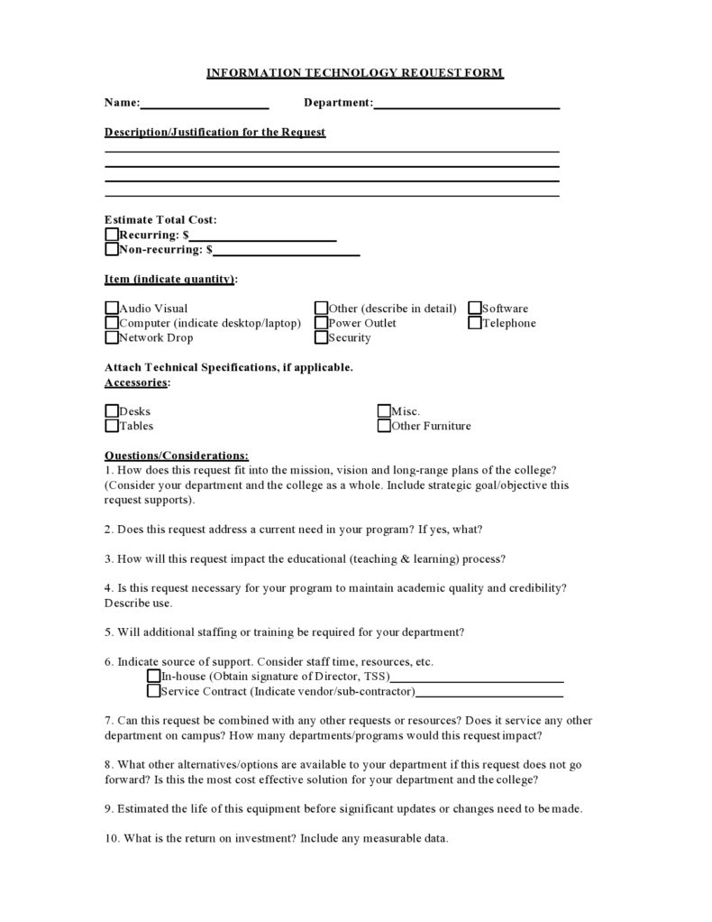 45 FREE Request For Information (RFI) Templates & Forms