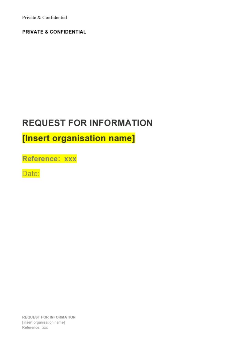 45 FREE Request For Information (RFI) Templates & Forms