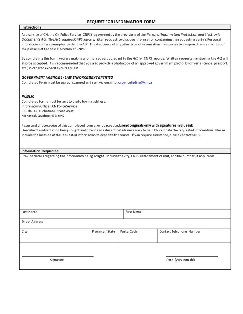 45 FREE Request For Information (RFI) Templates & Forms