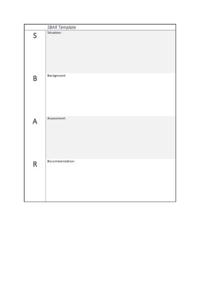 40 Blank SBAR Templates (Word, PDF) ᐅ TemplateLab