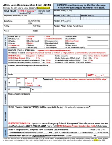 40 Blank SBAR Templates (Word, PDF) ᐅ TemplateLab