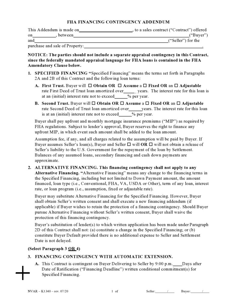 43 Seller Financing Addendum Samples [Free] ᐅ TemplateLab