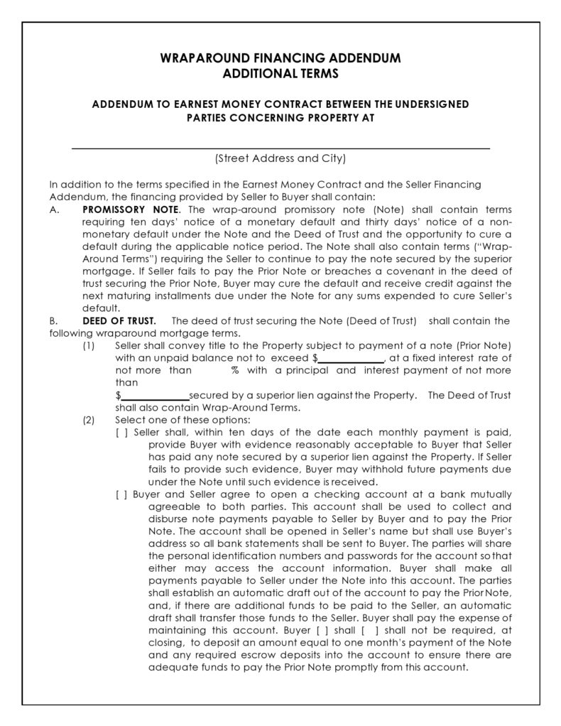 43 Seller Financing Addendum Samples [Free] ᐅ TemplateLab