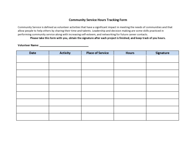 56 Blank Volunteer Hours Log Templates (Excel & Word)