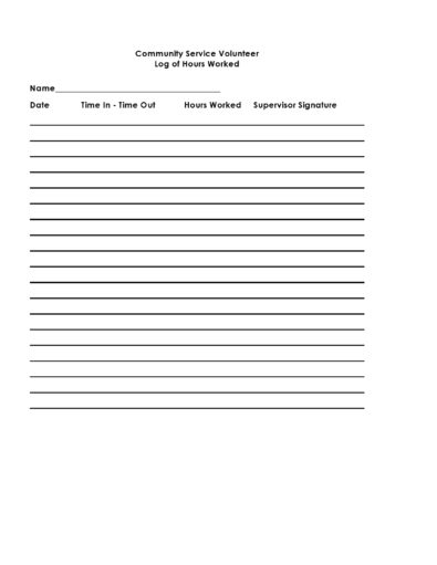 56 Blank Volunteer Hours Log Templates (Excel & Word)
