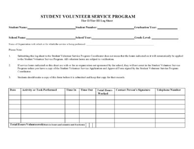 56 Blank Volunteer Hours Log Templates (Excel & Word)