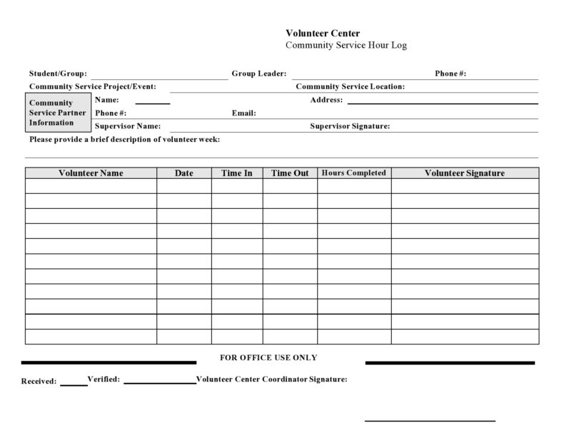 56 Blank Volunteer Hours Log Templates (Excel & Word)