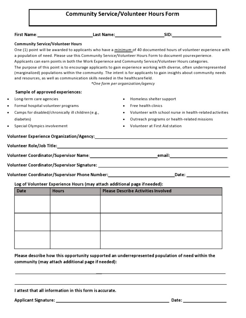 56 Blank Volunteer Hours Log Templates (Excel & Word)