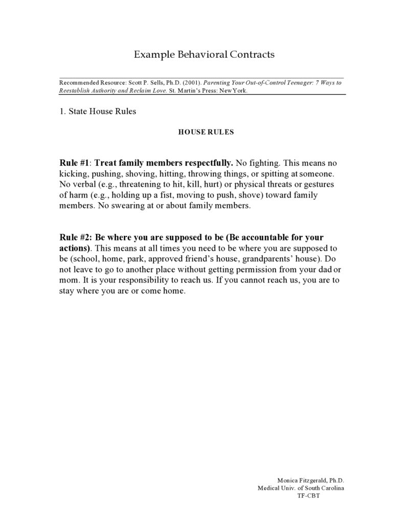 41 Effective Behavior Contract Templates (+Examples) ᐅ TemplateLab