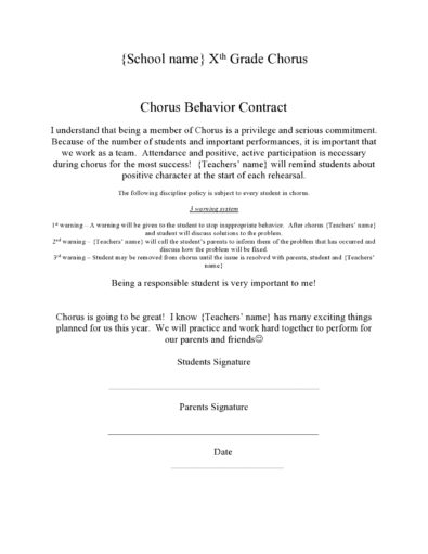 41 Effective Behavior Contract Templates (+Examples) ᐅ TemplateLab