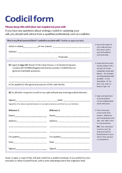 46 Free Codicil to Will Forms & Templates ᐅ TemplateLab