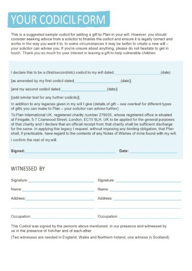 46 Free Codicil to Will Forms & Templates ᐅ TemplateLab