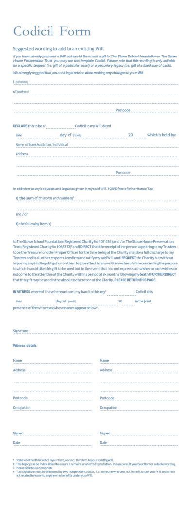 46 Free Codicil to Will Forms & Templates ᐅ TemplateLab
