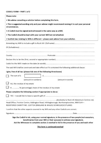 46 Free Codicil to Will Forms & Templates ᐅ TemplateLab