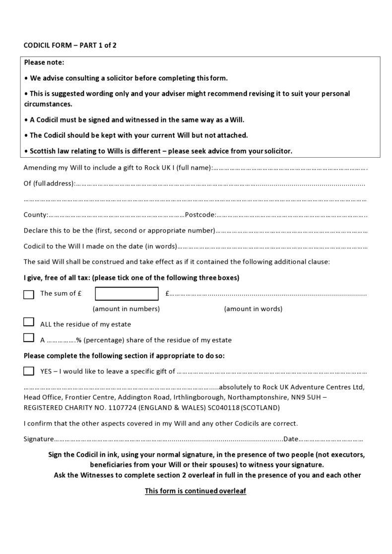 46 Free Codicil to Will Forms & Templates ᐅ TemplateLab