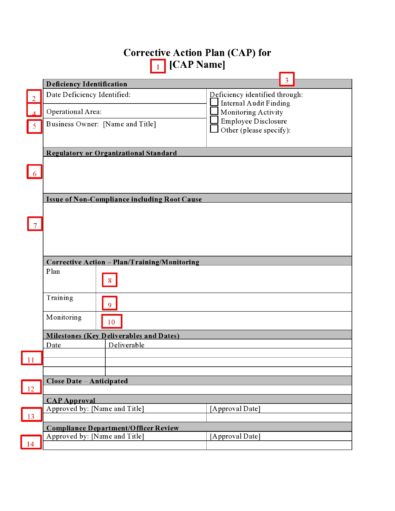 44 Best Corrective Action Plan Templates (Word / Excel)