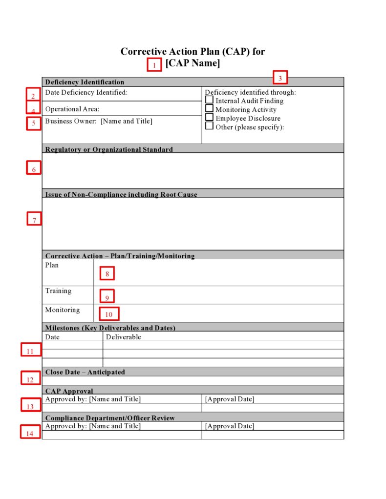 44 Best Corrective Action Plan Templates (Word / Excel)