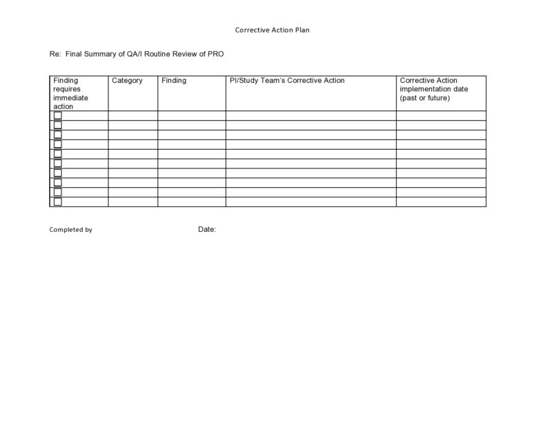44 Best Corrective Action Plan Templates (Word / Excel)