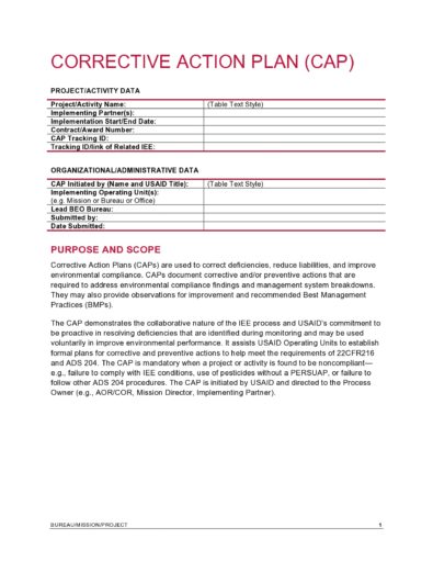 44 Best Corrective Action Plan Templates (Word / Excel)