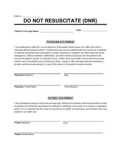 43 Printable Do Not Resuscitate Forms (All States) ᐅ TemplateLab