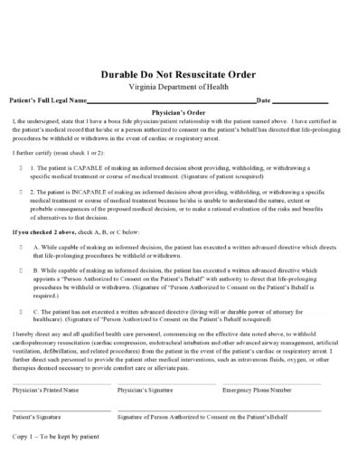 43 Printable Do Not Resuscitate Forms (All States) ᐅ TemplateLab