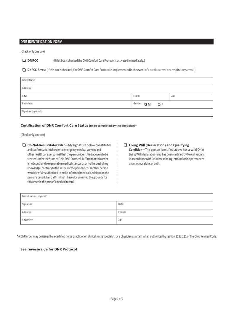 43 Printable Do Not Resuscitate Forms (All States) ᐅ TemplateLab