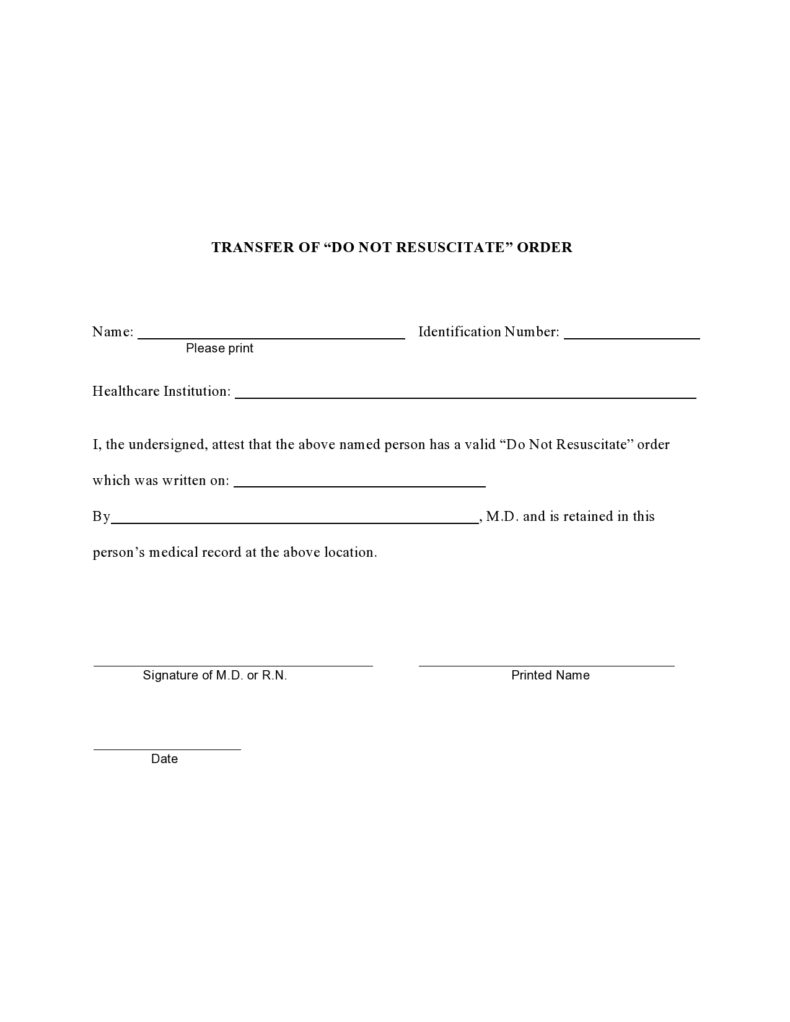 43 Printable Do Not Resuscitate Forms (All States) ᐅ TemplateLab