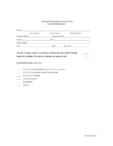 41 Free Personal Information Forms [& Templates] ᐅ TemplateLab