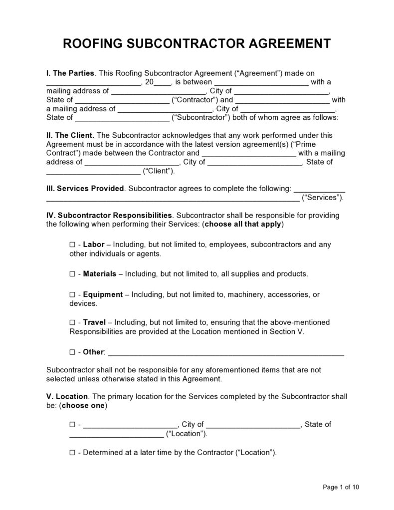 29 Professional Roofing Contract Templates (FREE) ᐅ TemplateLab