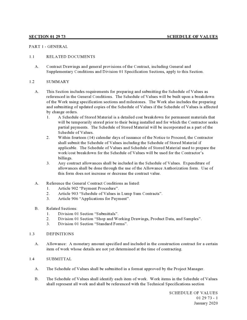 40 Blank Schedule of Values Templates (Excel / Word)