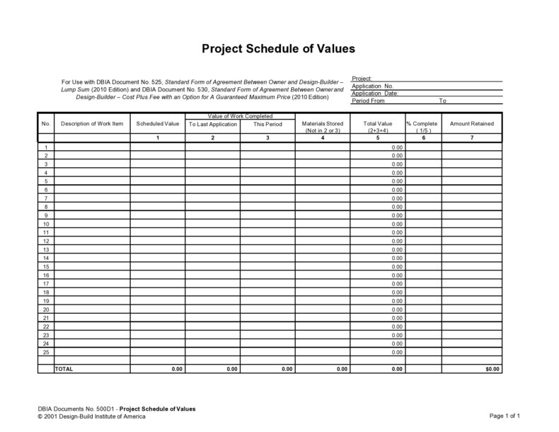 40 Blank Schedule of Values Templates (Excel / Word)