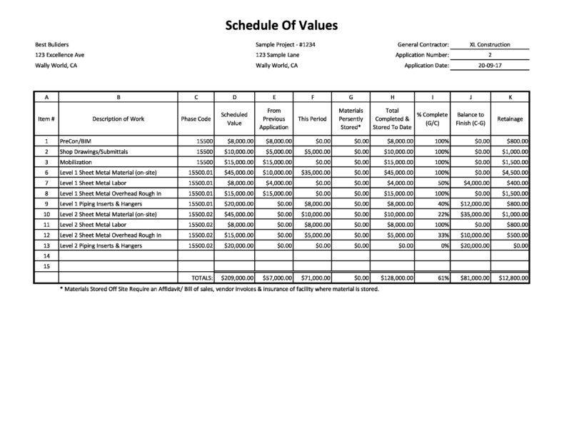 40 Blank Schedule of Values Templates (Excel / Word)