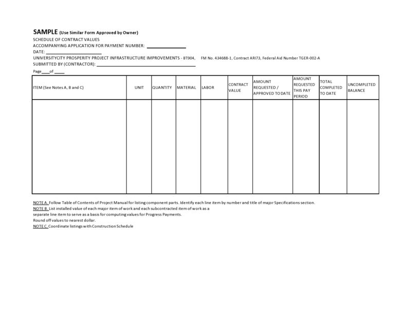 40 Blank Schedule of Values Templates (Excel / Word)