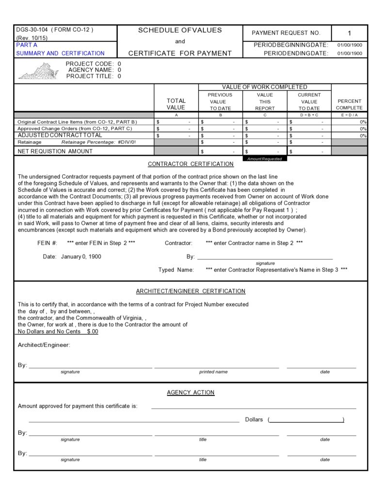 40 Blank Schedule of Values Templates (Excel / Word)