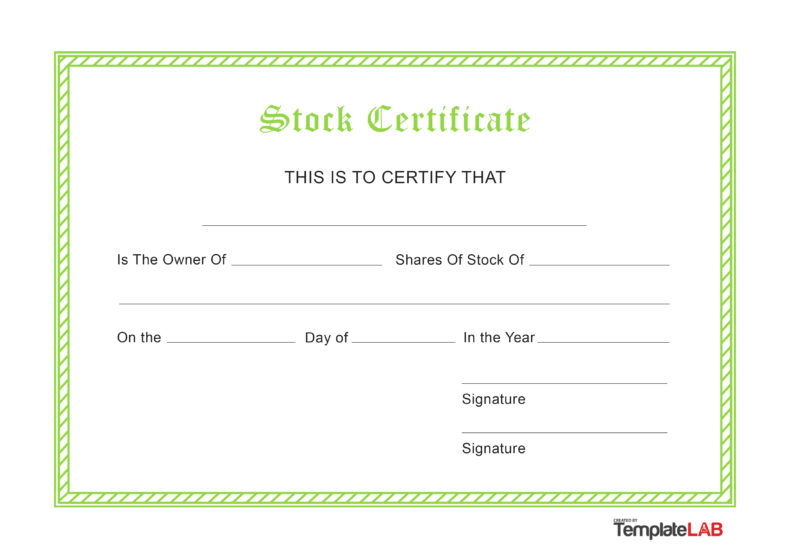19 Free Stock Certificate Templates (Word, PDF) ᐅ TemplateLab