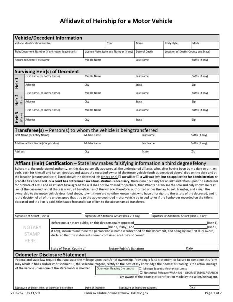 47 FREE Affidavit of Heirship (Forms/Letters/Certificates)